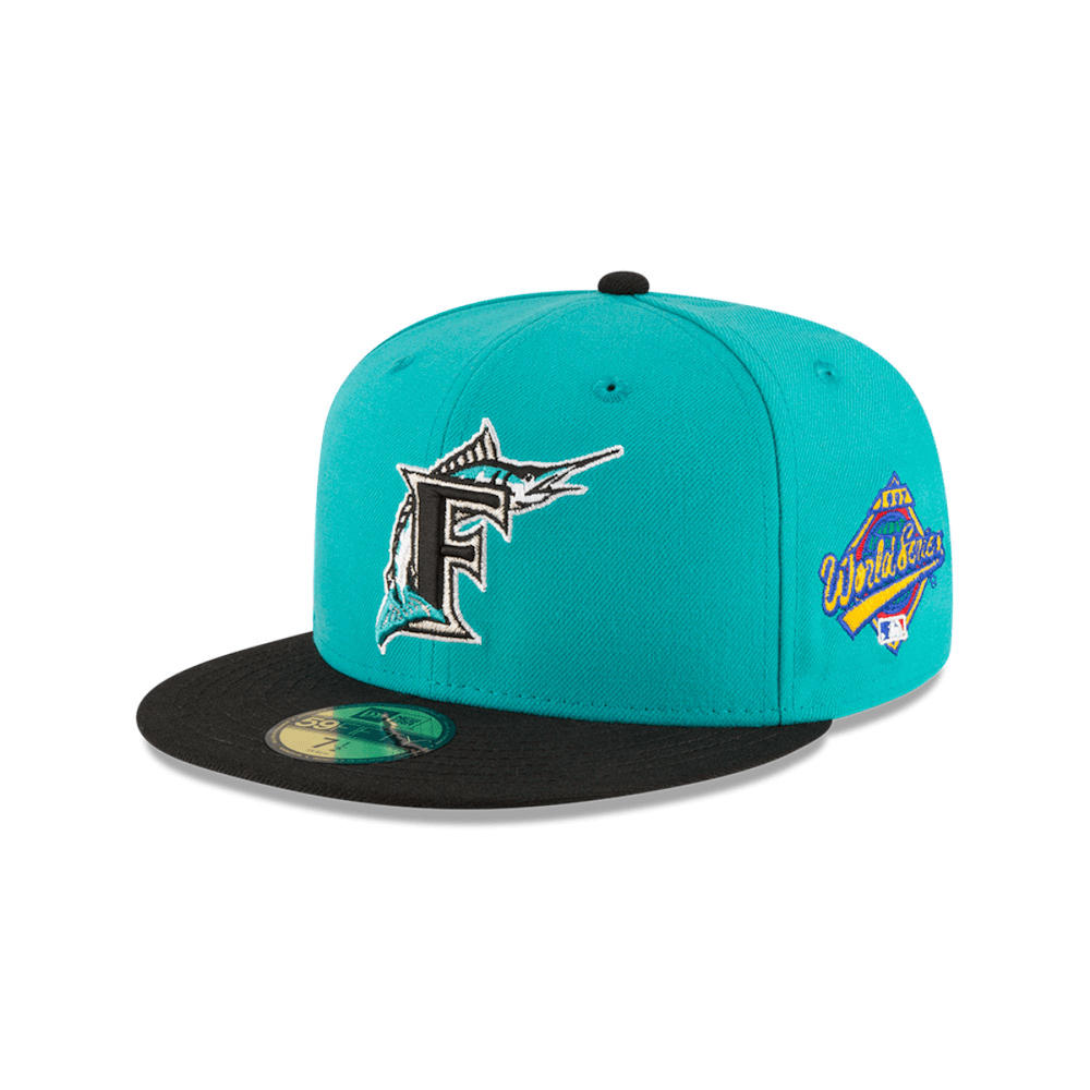 NEW ERA 59FIFTY MLB FLORIDA MARLINS 97 WORLD SERIES GORRA CERRADA AZUL ...
